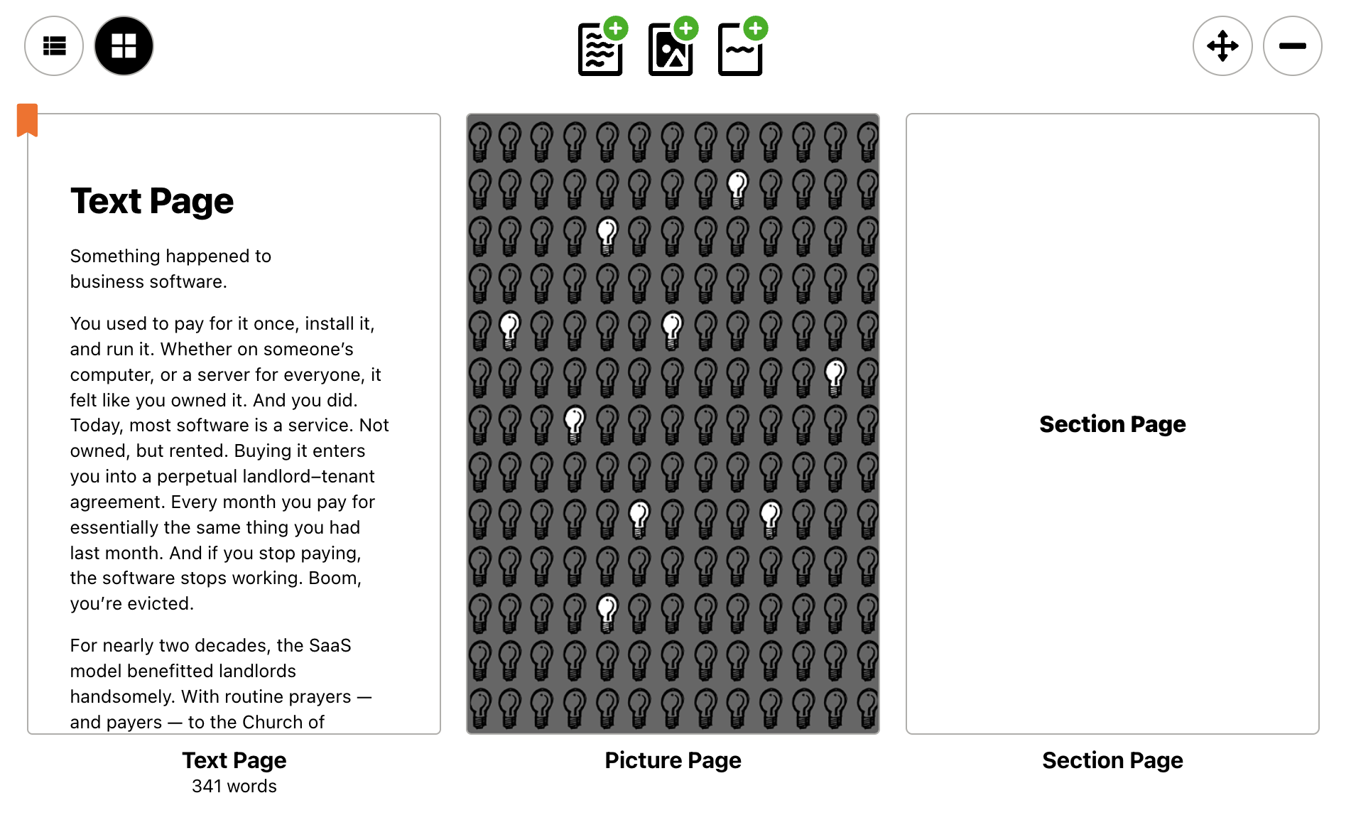 Text Pages, Section Pages, and Picture Pages · The Writebook Manual ...