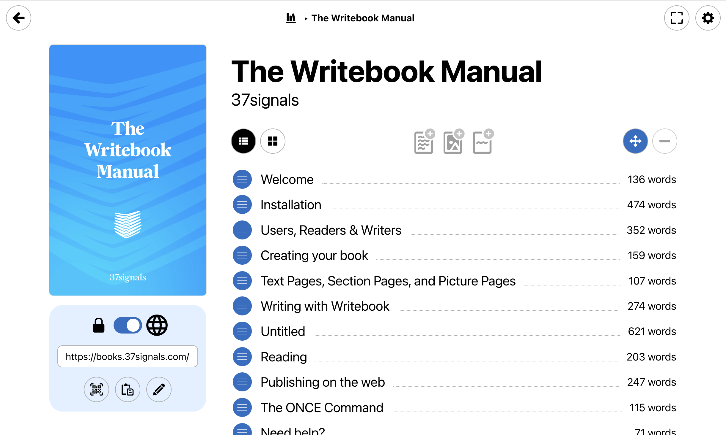 Creating your book · The Writebook Manual · 37signals