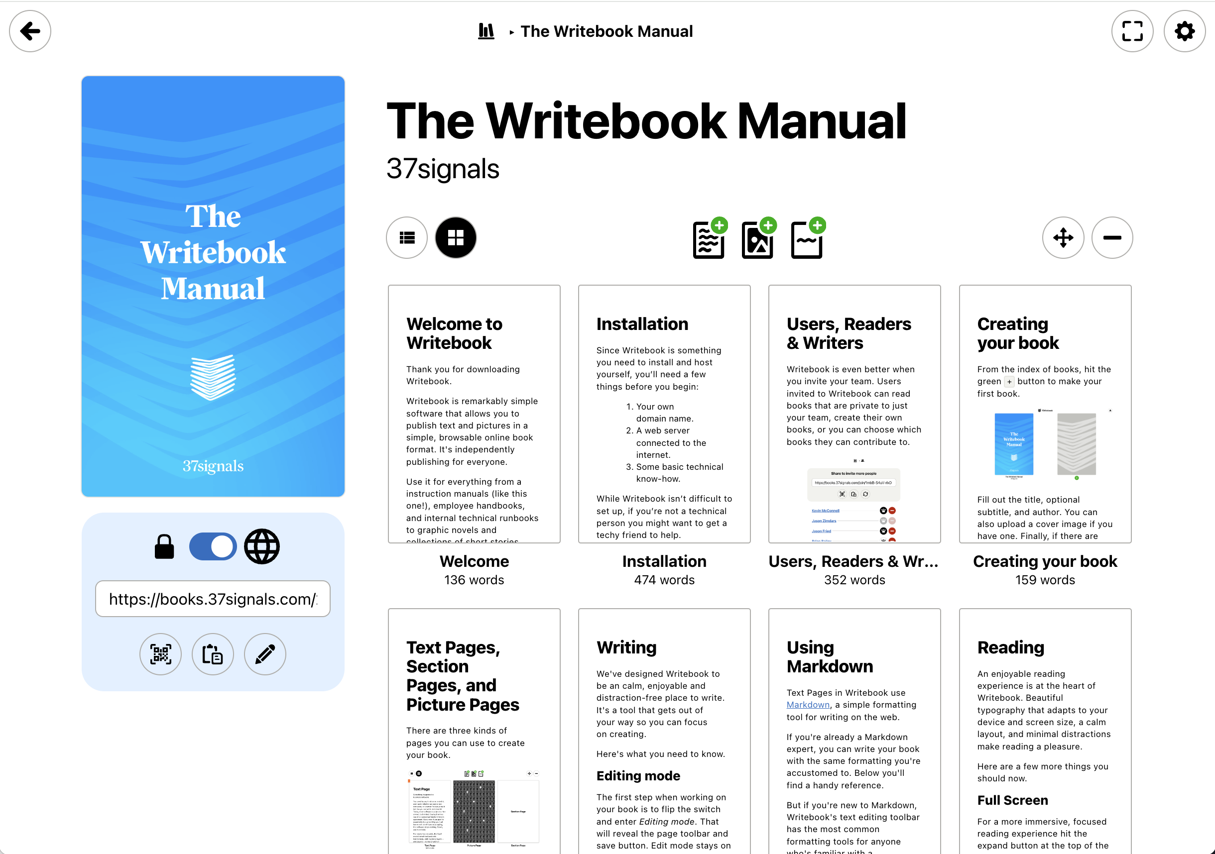 Creating your book · The Writebook Manual · 37signals